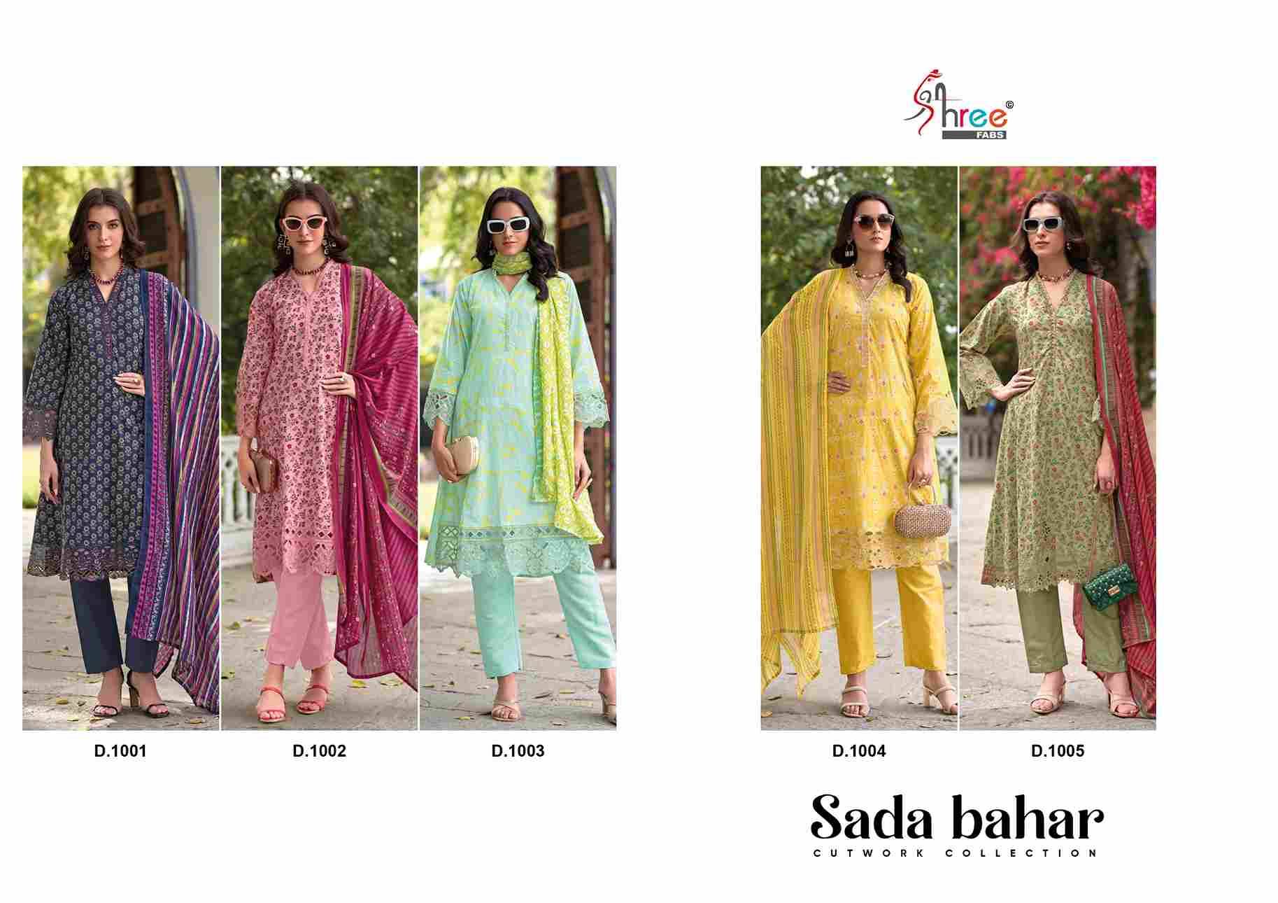 SADA BAHAR CUTWORK COLLECTION BY SHREE FABS 1001 TO 1005 DESIGNER ...